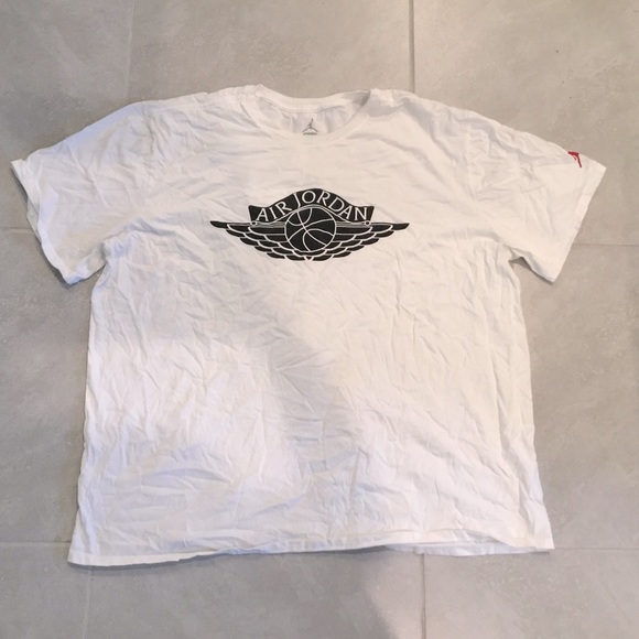 Jordan | Shirts | Air Jordan Wings Logo White T Shirt | Poshmark